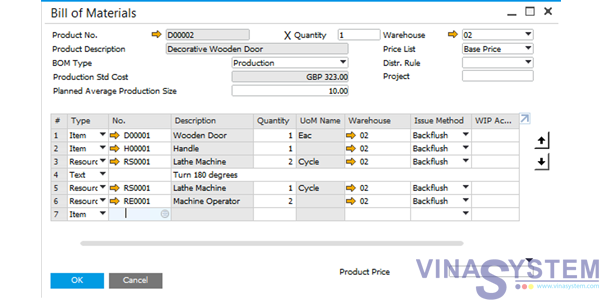Bill of Materials in SAP Business One - Bill of Materials Overview